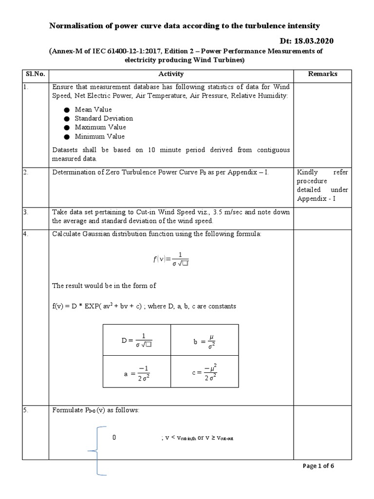 Normalization of Power Curve Data According to Turbulence Intensity: A ...
