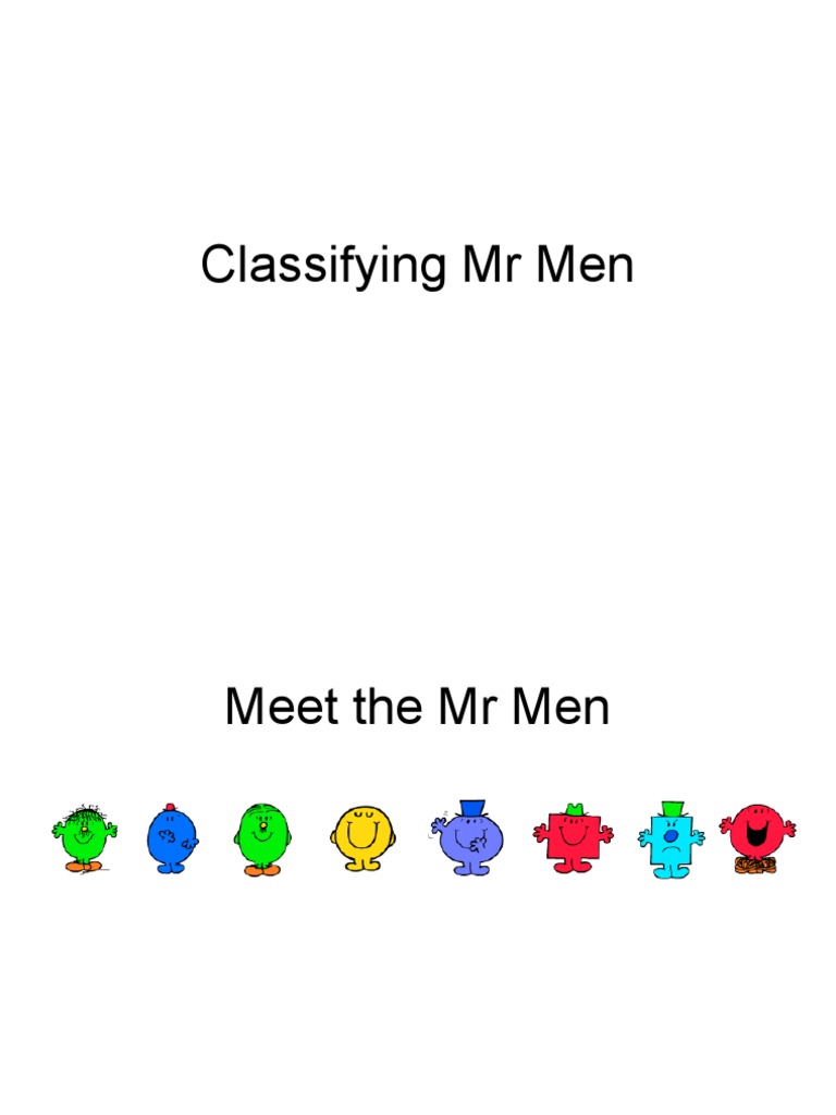 Classifying MR Men Example of An Identification Key | PDF