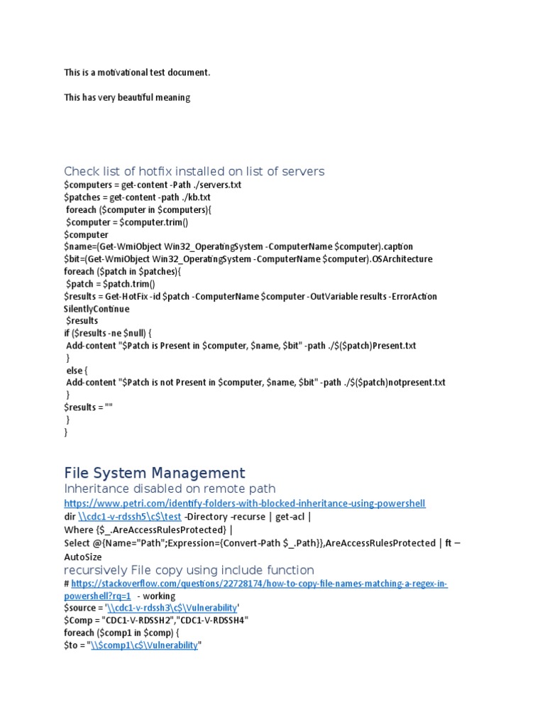 Check List of Hotfix Installed On List of Servers: File System ...