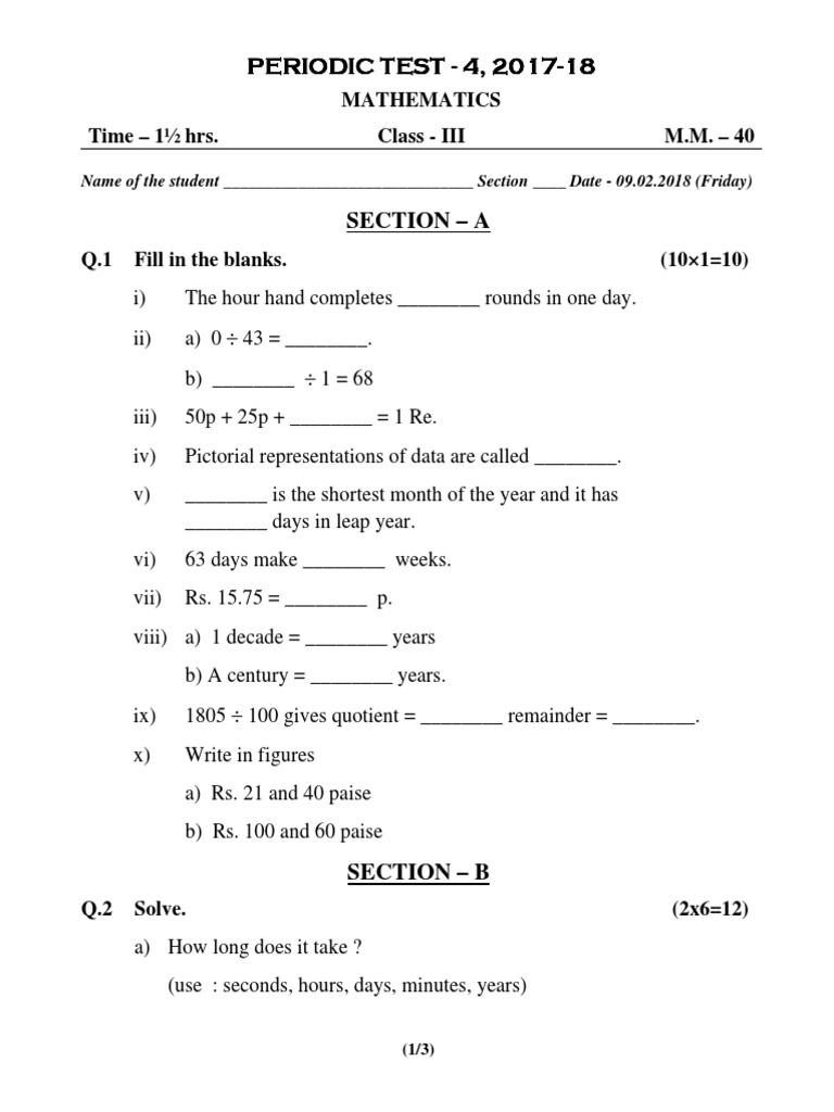 Periodic Test Periodic Test Periodic Test Periodic Test - 4 4 4 4, 201 ...