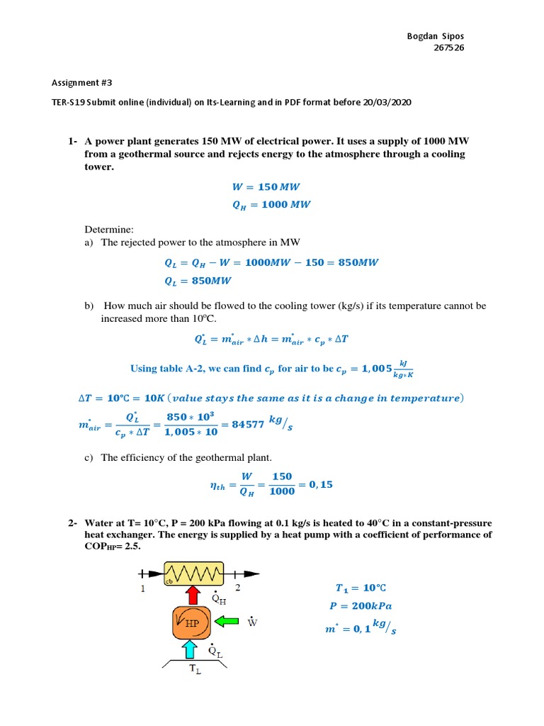 Geothermal Plant Power Calculations | PDF | Heat Pump | Geothermal Energy