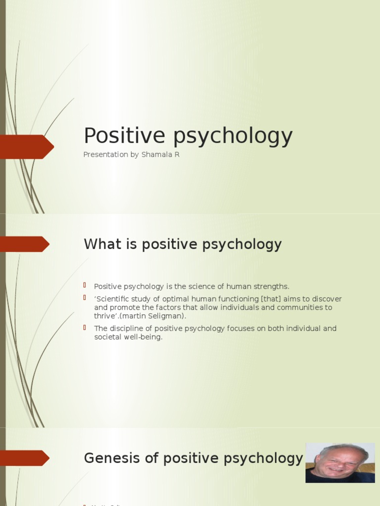 Positive Psychology: Presentation by Shamala R | PDF | Positive ...