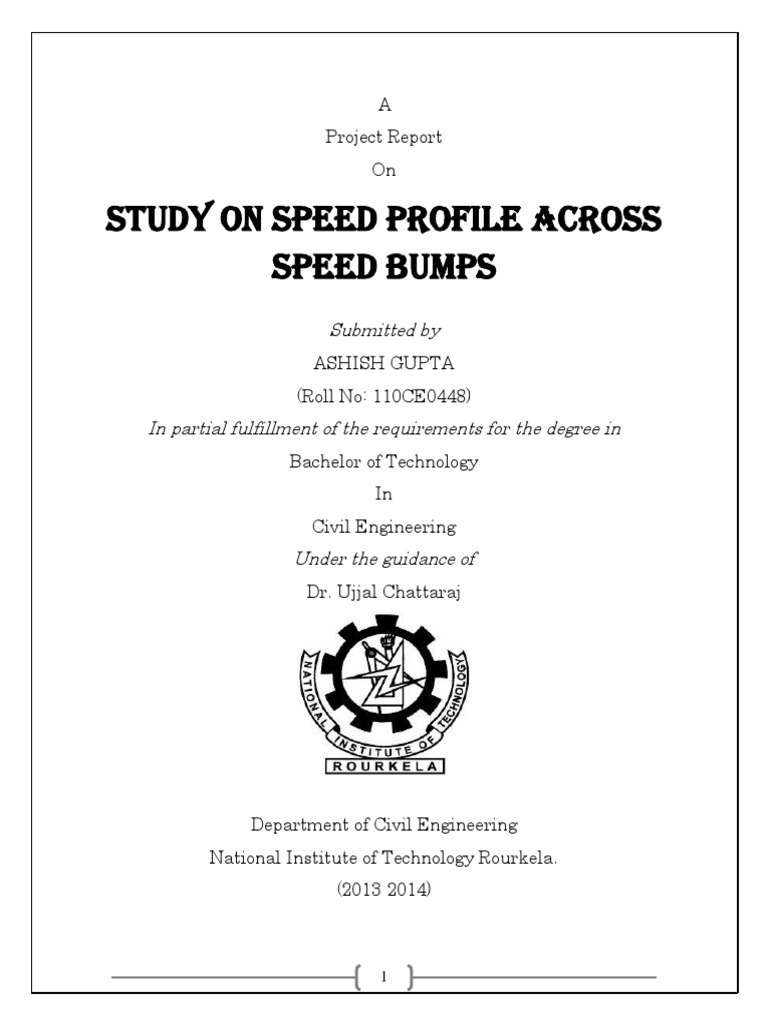 Study On Speed Profile Across Speed Bumps: A Project Report On | PDF ...
