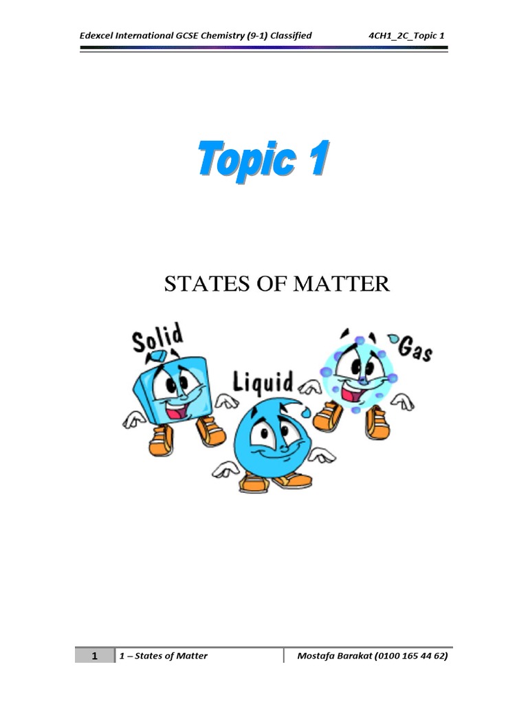 Edexcel International GCSE Chemistry (9-1) Classified 4CH1 - 2C - Topic ...