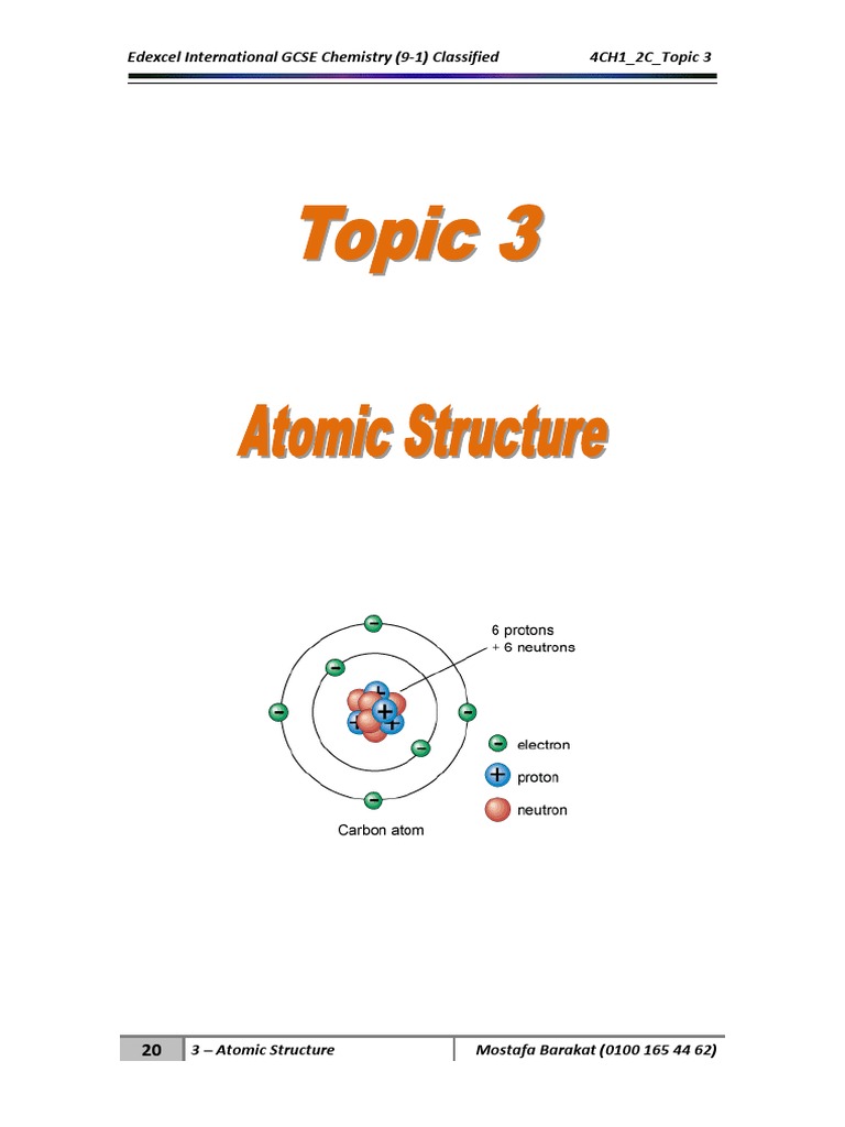 Edexcel International GCSE Chemistry (9-1) Classified 4CH1 - 2C - Topic ...