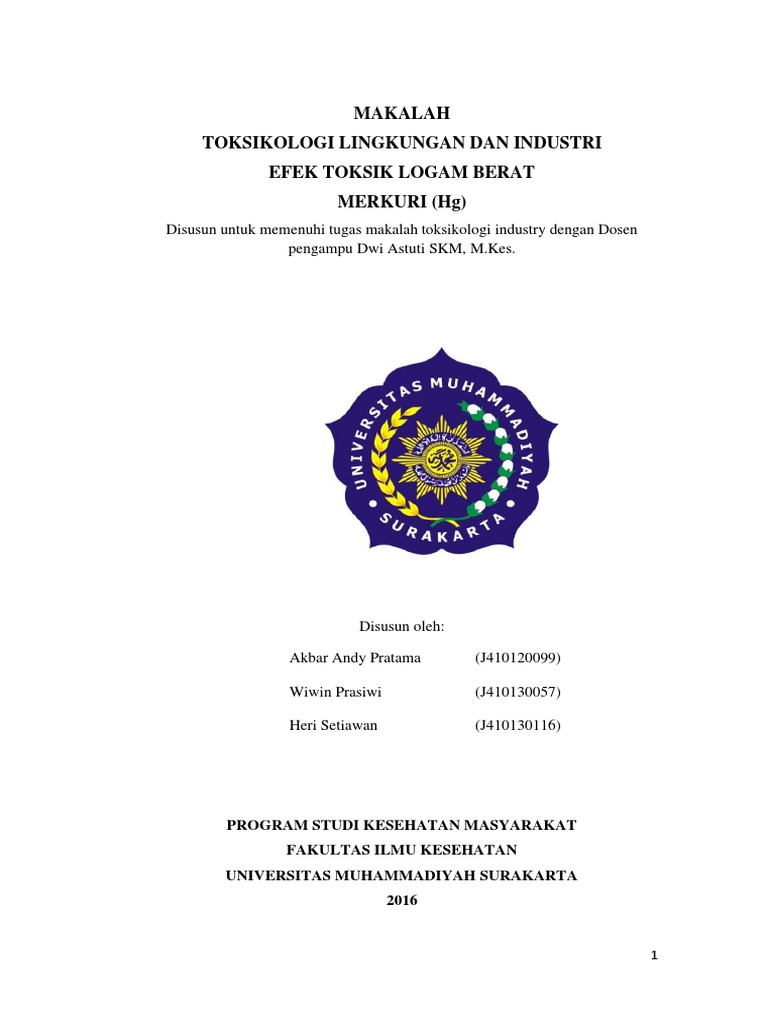 Makalah Toksikologi Lingkungan Dan Indus PDF | PDF