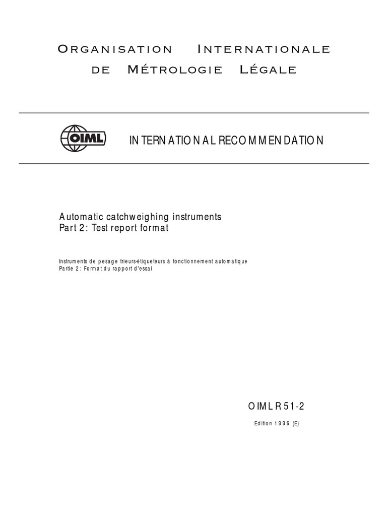 Organisation Internationale de Métrologie Légale: International ...