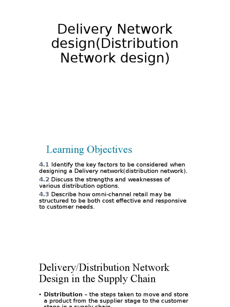 Delivery Network Design (Distribution Network Design) | PDF | Inventory ...