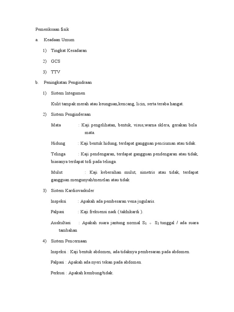 KMB II Pemeriksaan Fisik | PDF