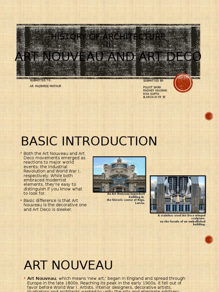 History of Architecture II: Art Nouveau and Art Deco | PDF | Art Deco ...