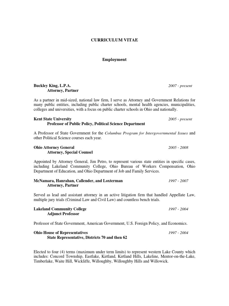 Jamie Callender Ohio CV Curriculum VITAE Resume | PDF | Public Sphere ...