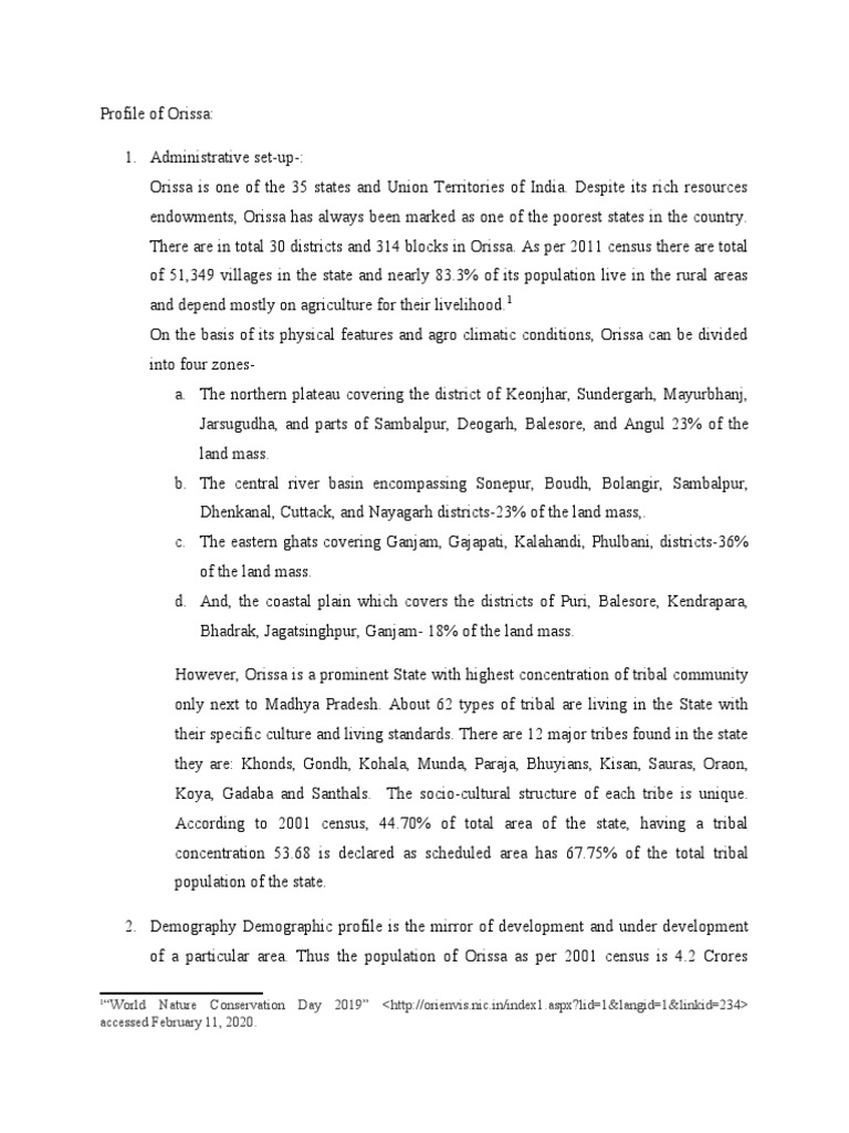 Profile of Orissa | PDF | Population | Economic Growth