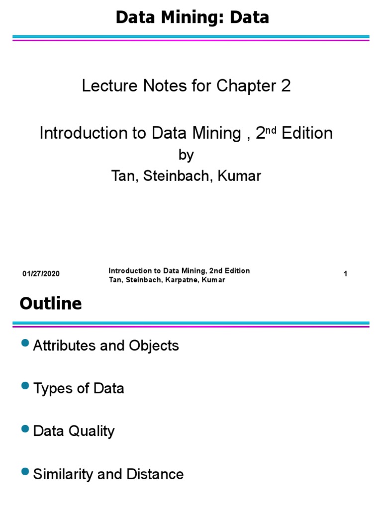 Lecture Notes For Chapter 2 Introduction To Data Mining 2 Edition Pdf Level Of Measurement