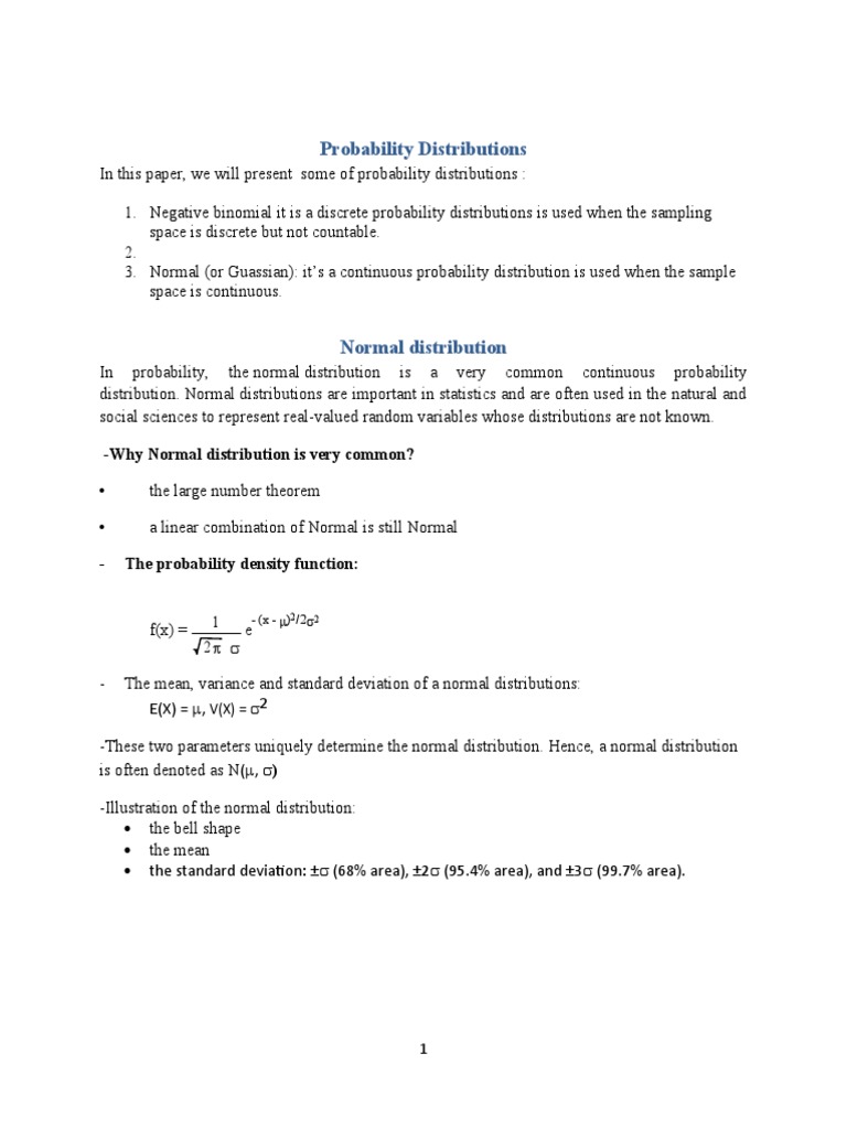 Probability Distributions | PDF | Normal Distribution | Probability ...