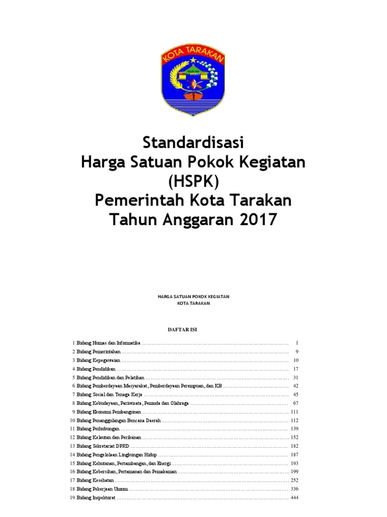 HSPK Kota Tarakan 2017 | PDF | Teknologi & Rekayasa