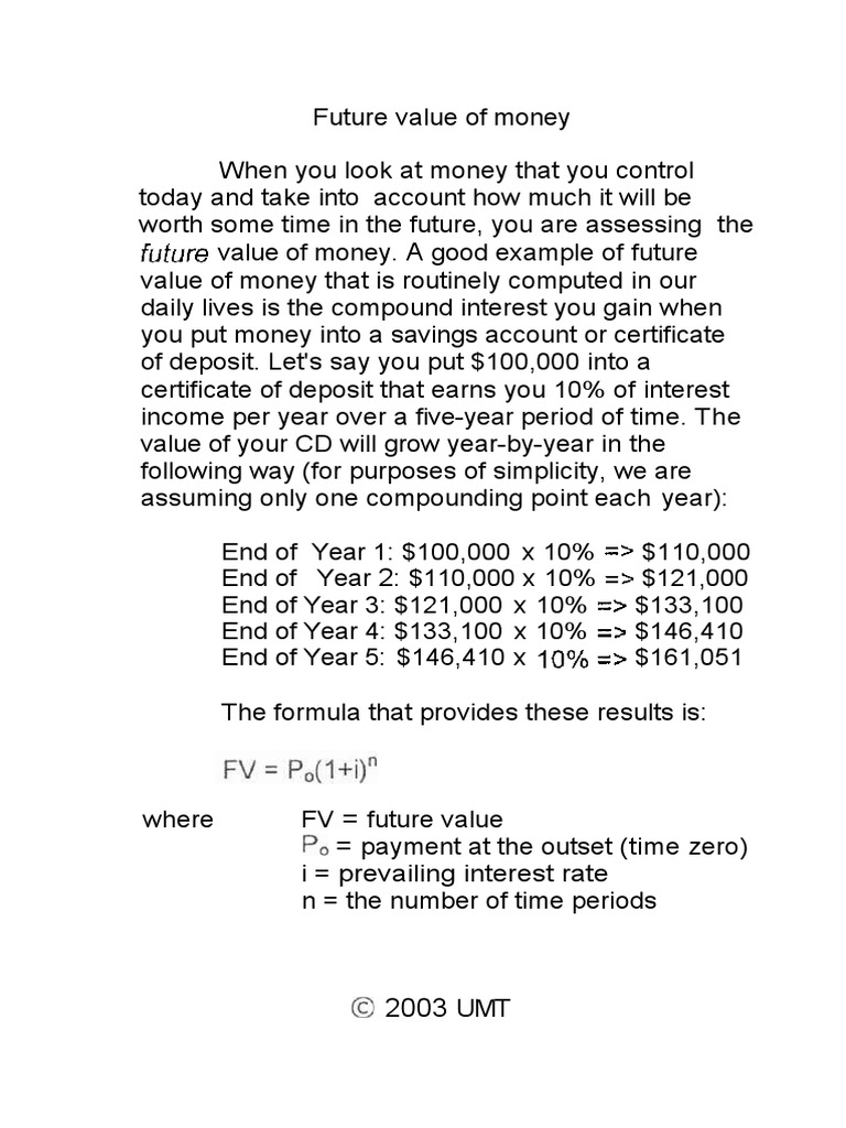 Future Value of Money | PDF | Internal Rate Of Return | Net Present Value