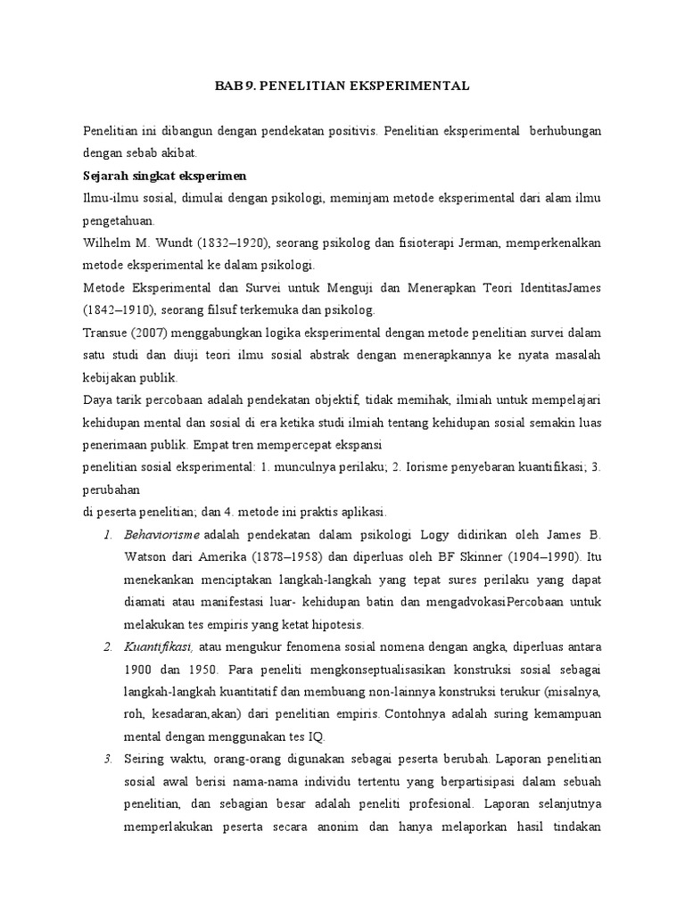 Desain dan Validitas Penelitian Eksperimental | PDF
