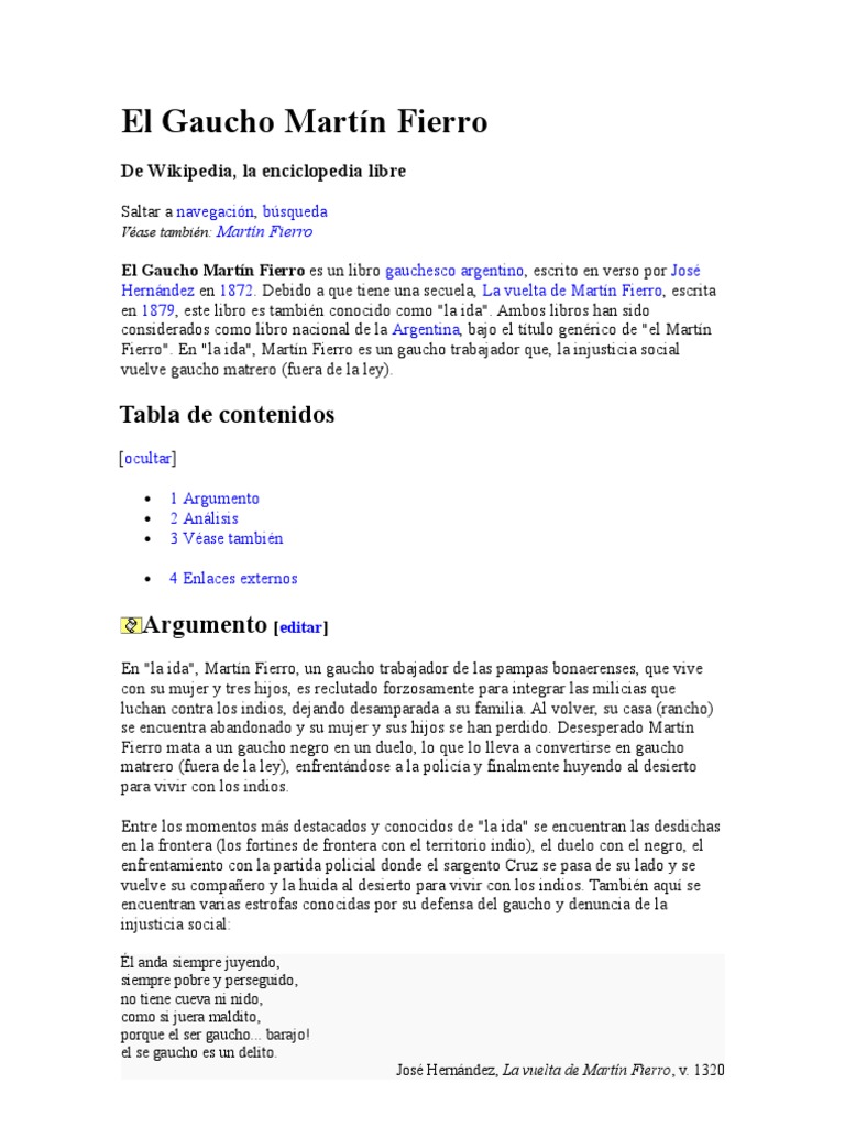 El Gaucho Martín Fierro | PDF | Argentina