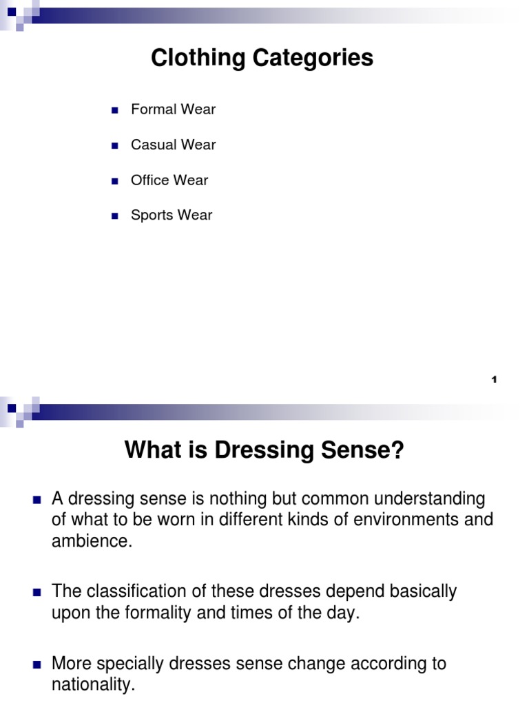 Categories of Clothing | PDF | Sportswear (Activewear) | Swimsuit