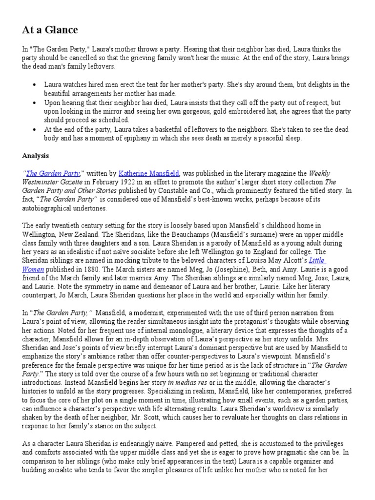 The Garden Party | PDF | Narration