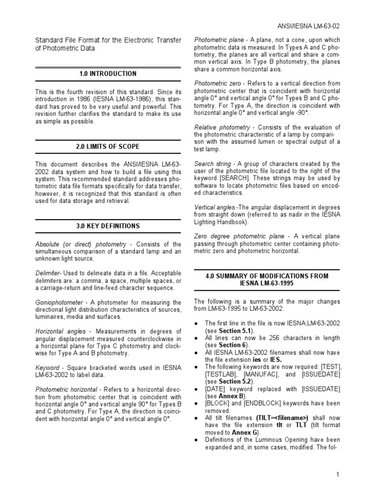ANSI-IESNA LM-63-02 - Standard File Format For The Electronic Transfer ...