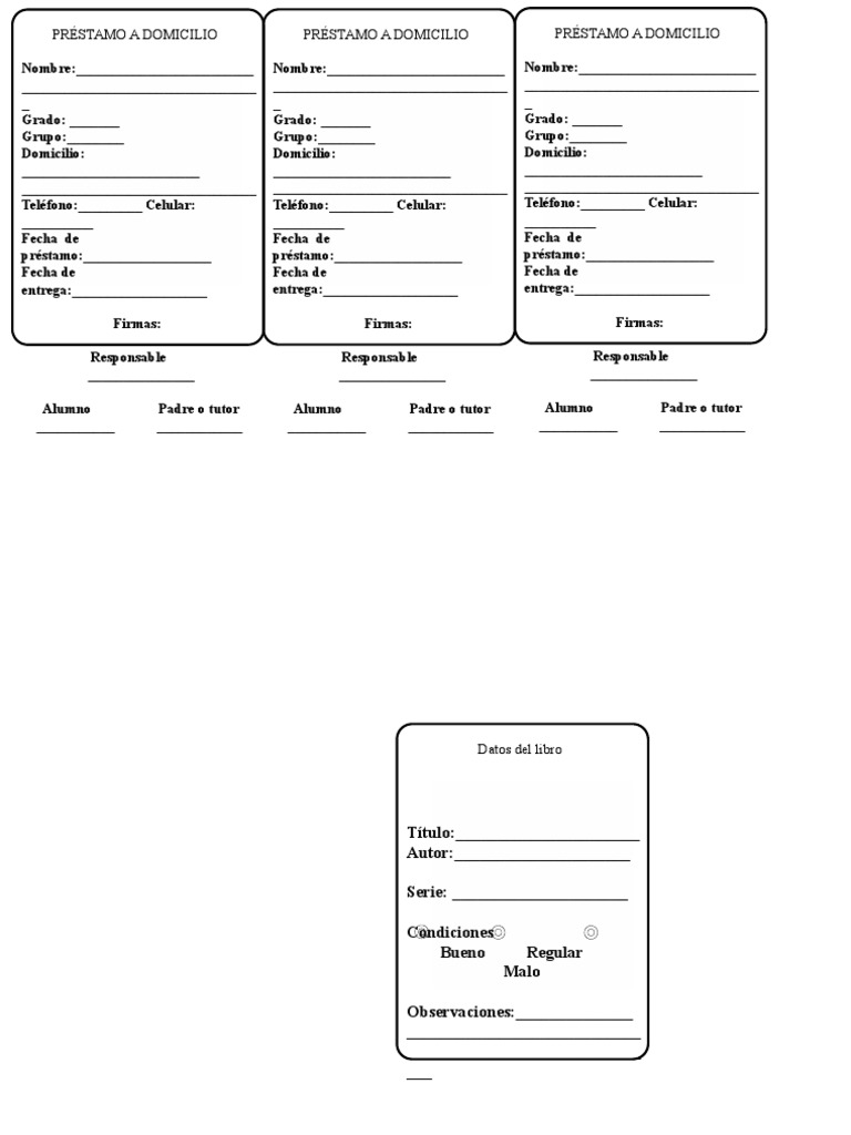 Ficha de Prestamo de Libros | PDF