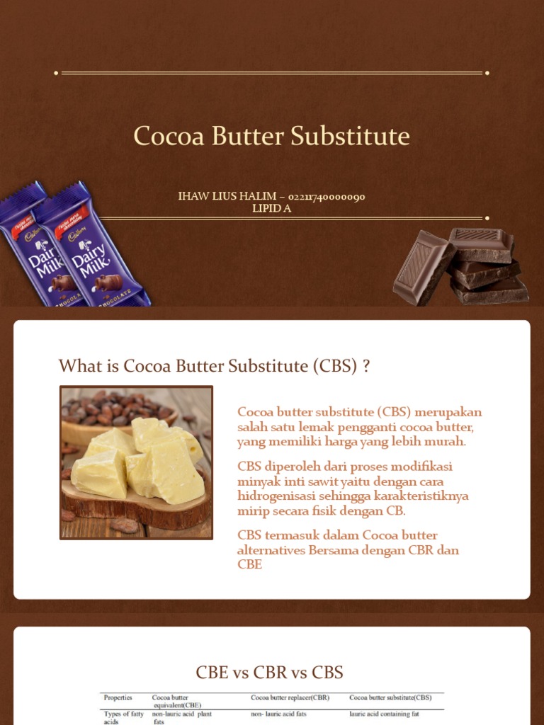 Cocoa Butter Substitute Overview | PDF | Biochemistry | Chemistry