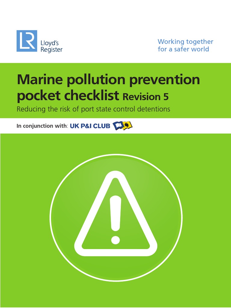PSC Pocket Checklist MARPOL Update 20180626 Web | PDF | Pollution | Transport