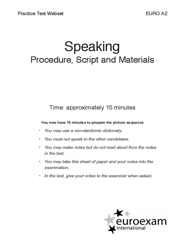 Speaking Speaking: Procedure, Script and Materials Procedure, Script ...