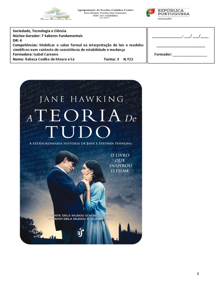 STC - Trabalho Sobre o Filme "Teoria de Tudo" | PDF | Stephen Hawking ...