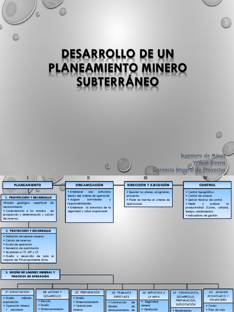 Desarrollo de Un Planeamiento Minero Subterráneo PDF | PDF | Minería ...