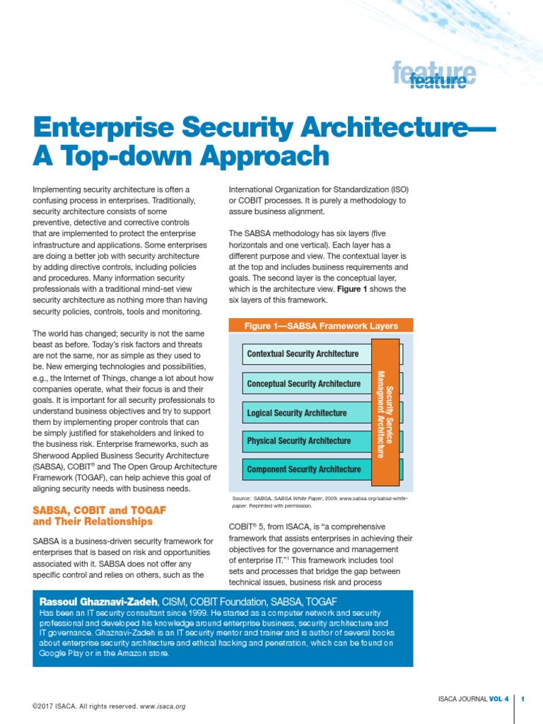 Enterprise Security Architecture A Top Down Approach - Joa - Eng - 0717 ...