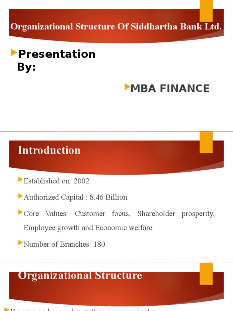 Organizational Structure of Siddhartha Bank LTD Nepal | PDF ...