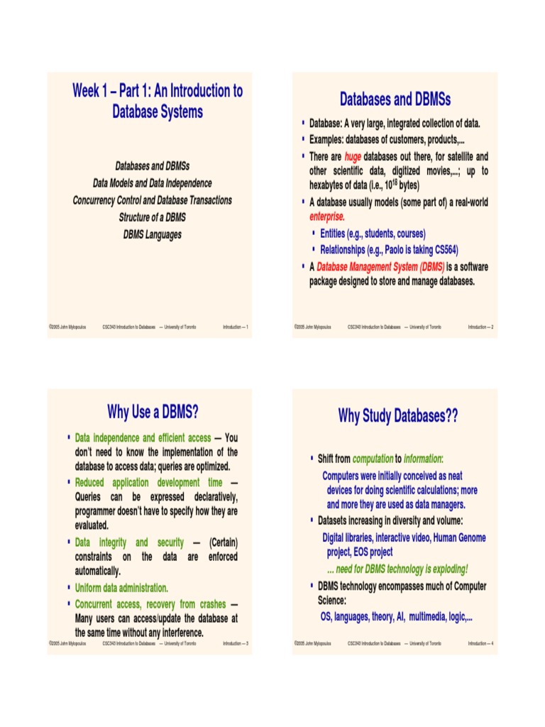 01a - Introduction - CSC 343 | PDF | Conceptual Model | Database ...