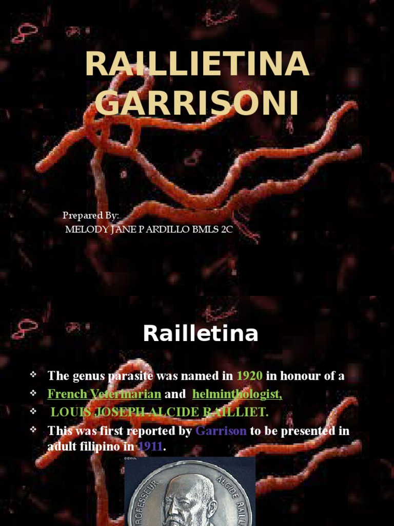 Raillietina Garrisoni: Prepared By: Melody Jane Pardillo Bmls 2C | PDF ...