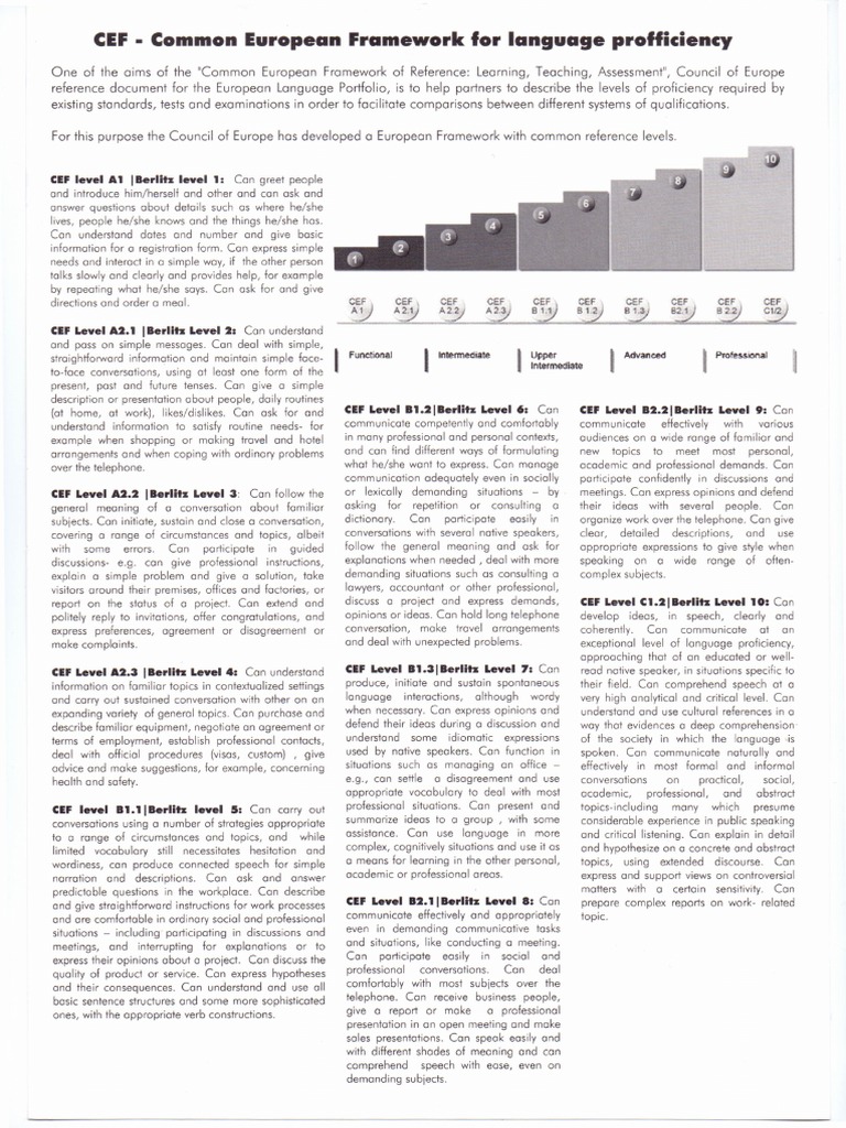 Berlitz Levels | PDF | Behavior Modification | Communication