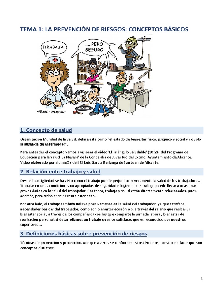 Primer Tema Bloque Prevencion RRLL | PDF | Seguridad y salud ocupacional | Amianto