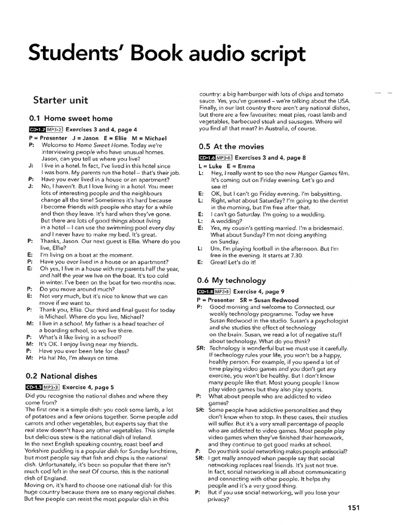 Focus 3 TB Audio Script | PDF