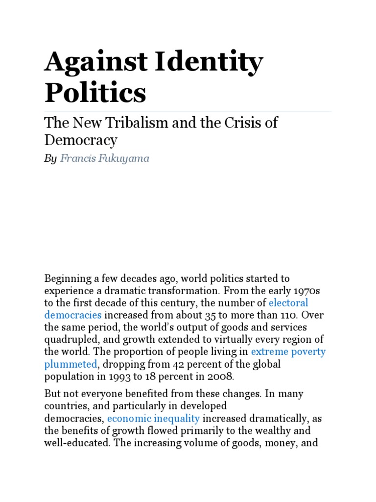 Identity Politics and Democracy's Crisis | PDF | Illegal Immigration To ...