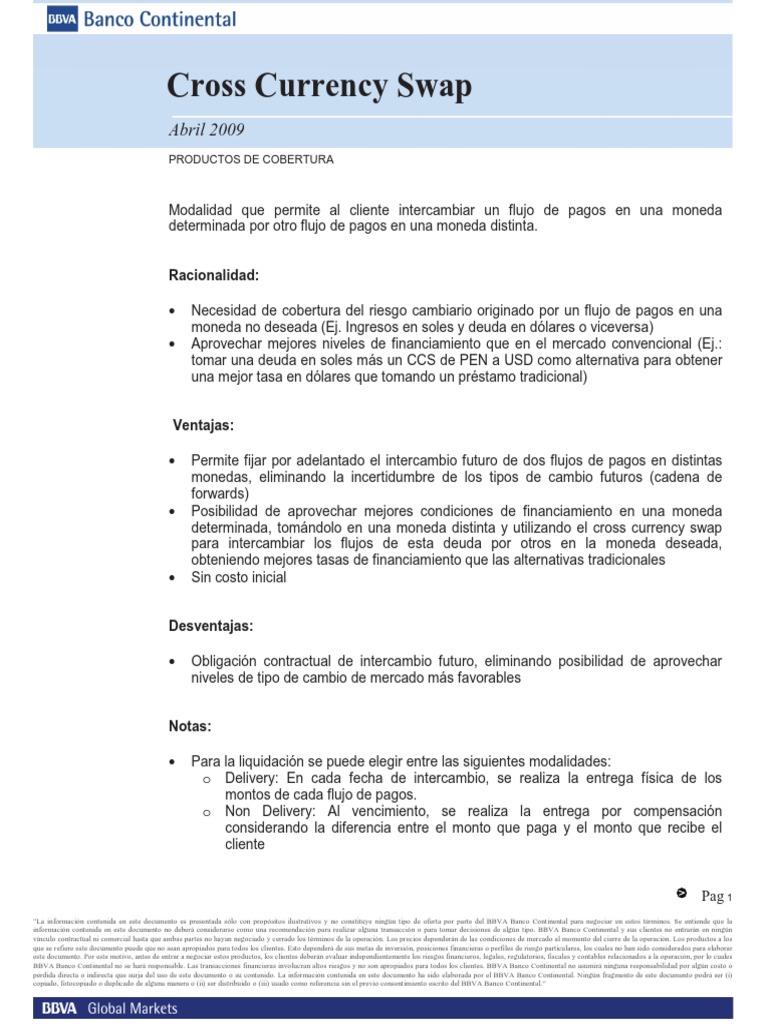 Introducción al Cross Currency Swap | PDF | Deuda | Swap (Finanzas)