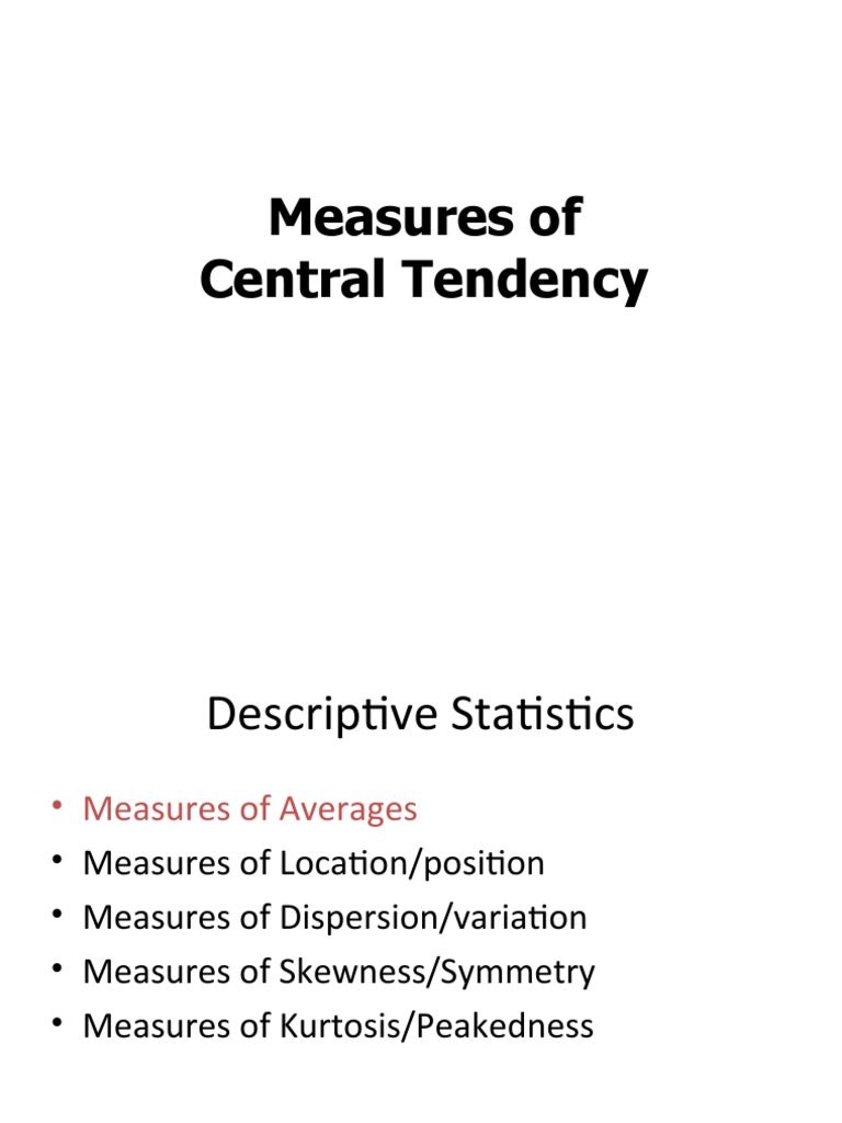 Measures of Averages | PDF | Arithmetic Mean | Mean