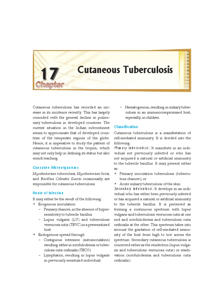 Cutaneous Tuberculosis | PDF | Tuberculosis | Lymphatic System