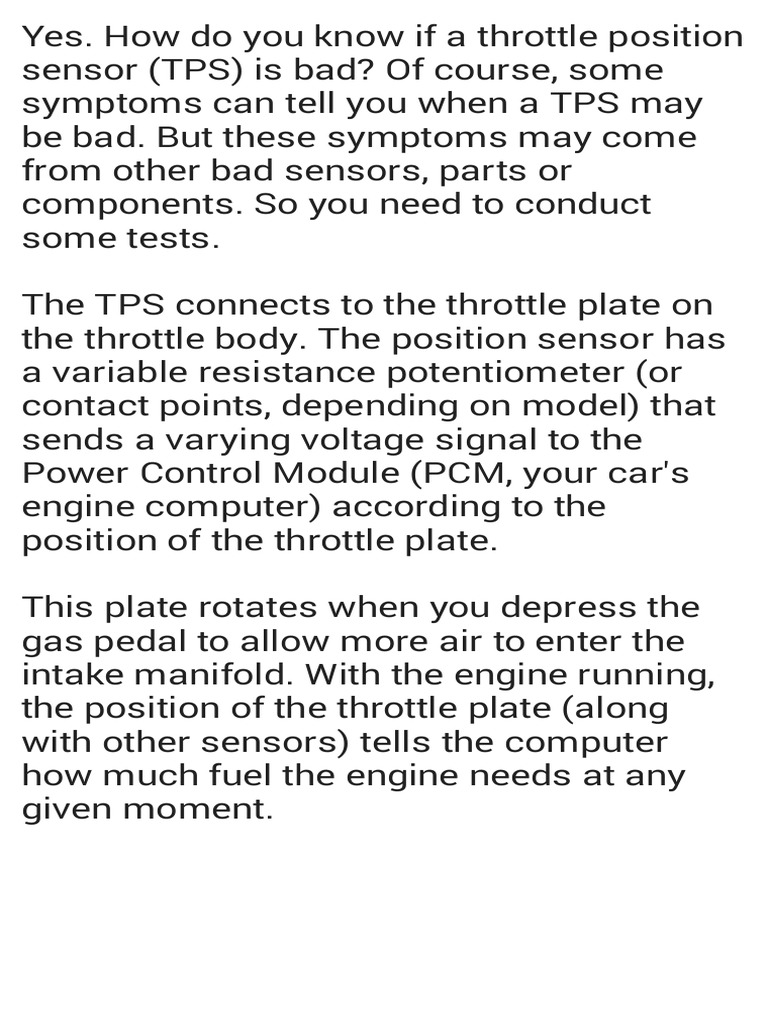 How To Install Tps Sensor