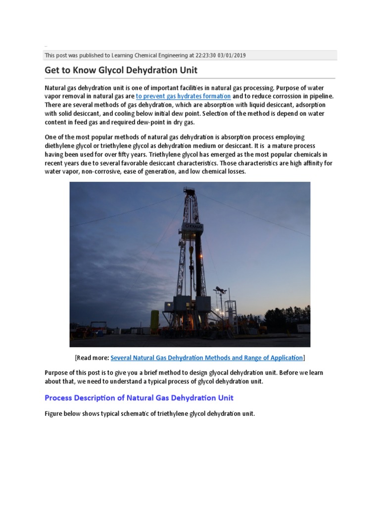 Glycol Dehydration Unit Overview | PDF | Heat Exchanger | Water Vapor