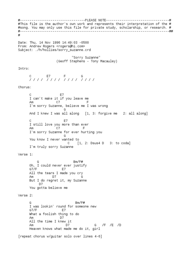 Sorry Suzanne CRD | PDF | Language Arts & Discipline