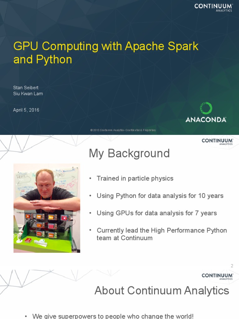 GPU Computing With Apache Spark and Python: April 5, 2016 | Download Free PDF | Apache Spark ...