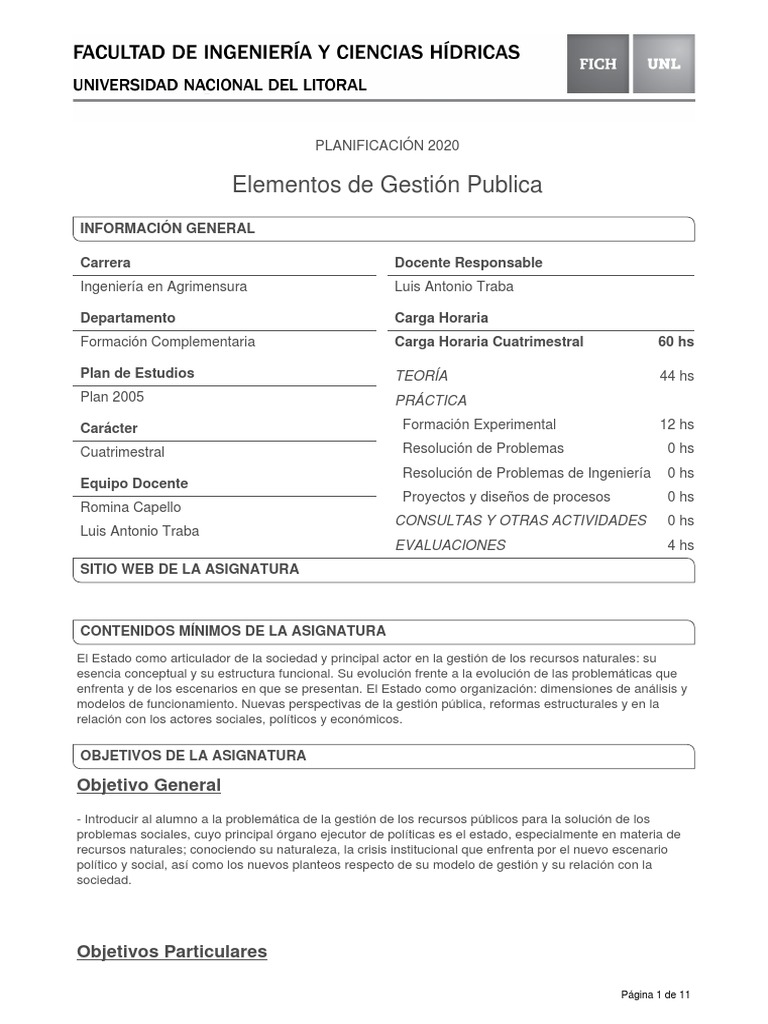 Fich Unl PDF | PDF | Administración Pública | Estado (política)