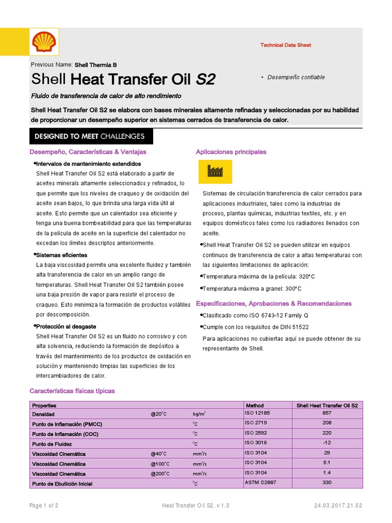 Shell Heat Transfer Oil S2 | PDF | Petróleo | Calor