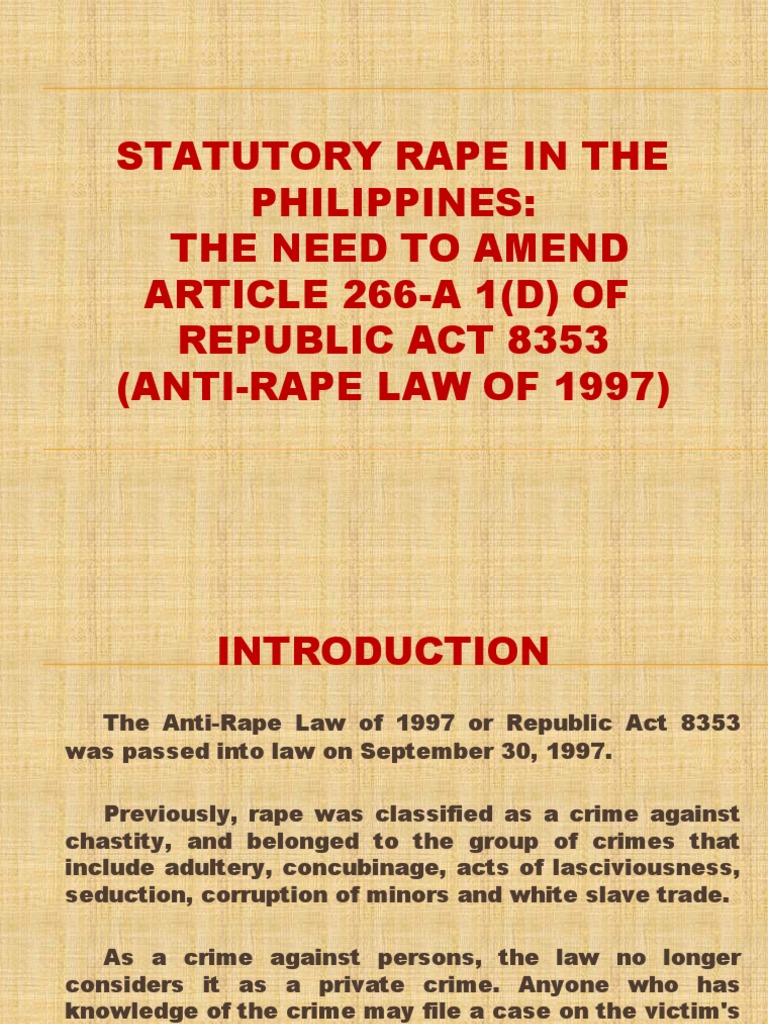 Statutory Rape-Meneses | PDF | Rape | Consent