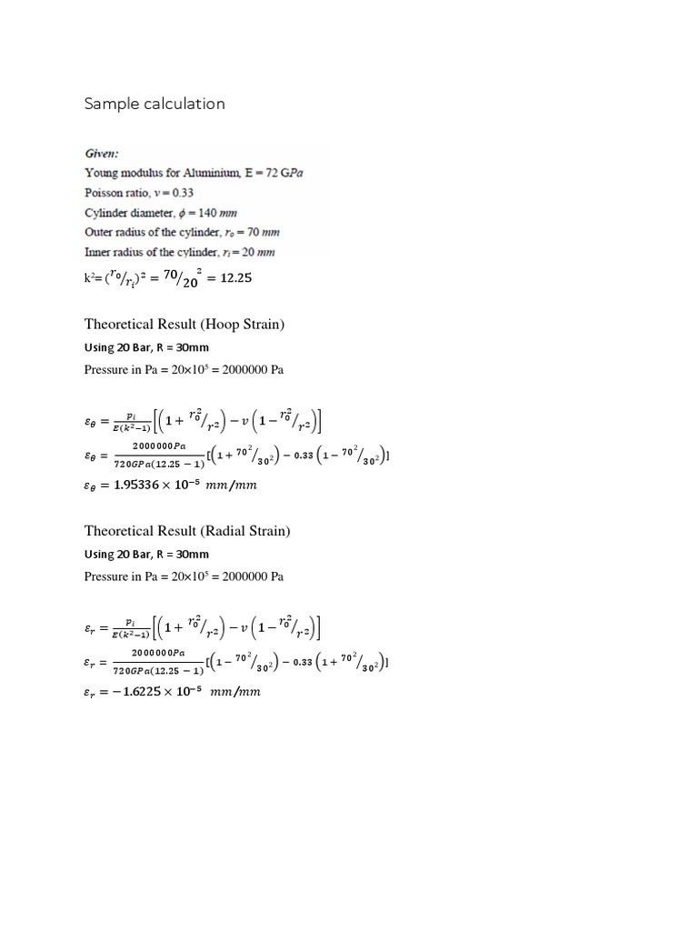 Young Modulus Calculation | PDF